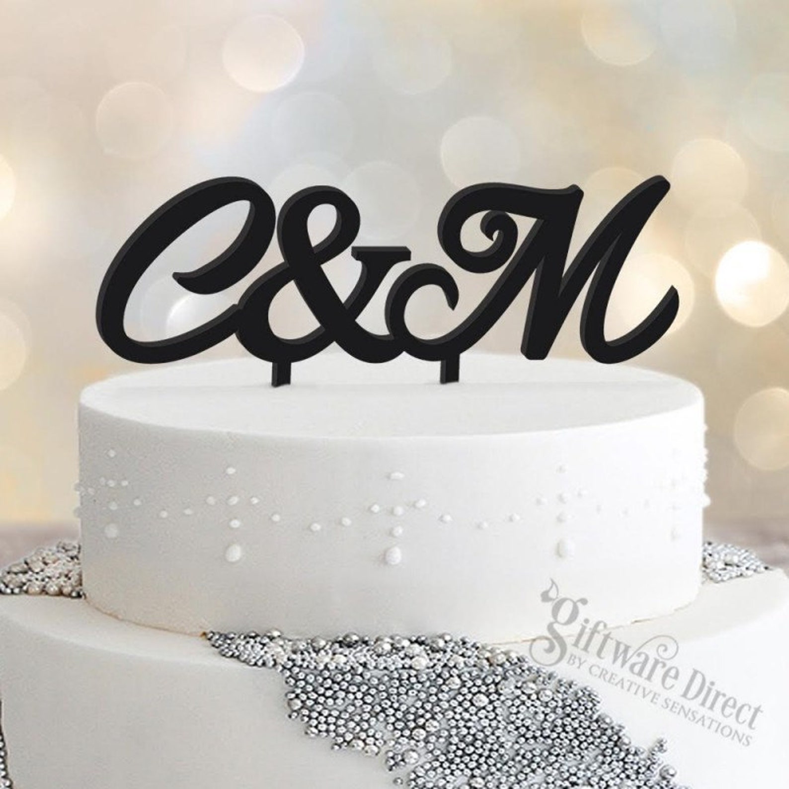 Personalised Initial Wedding Cake Topper Acrylic Decoration | Etsy