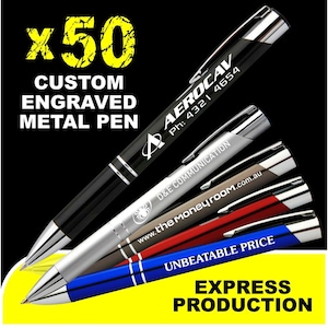 50x Custom Engraved Metal Pens Business Promotion Corporate Gift ...