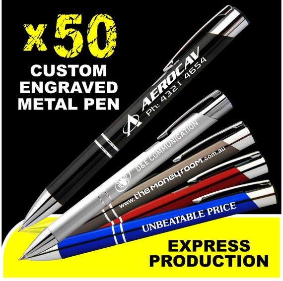 50x Custom Engraved Metal Pens Business Promotion Corporate - Etsy