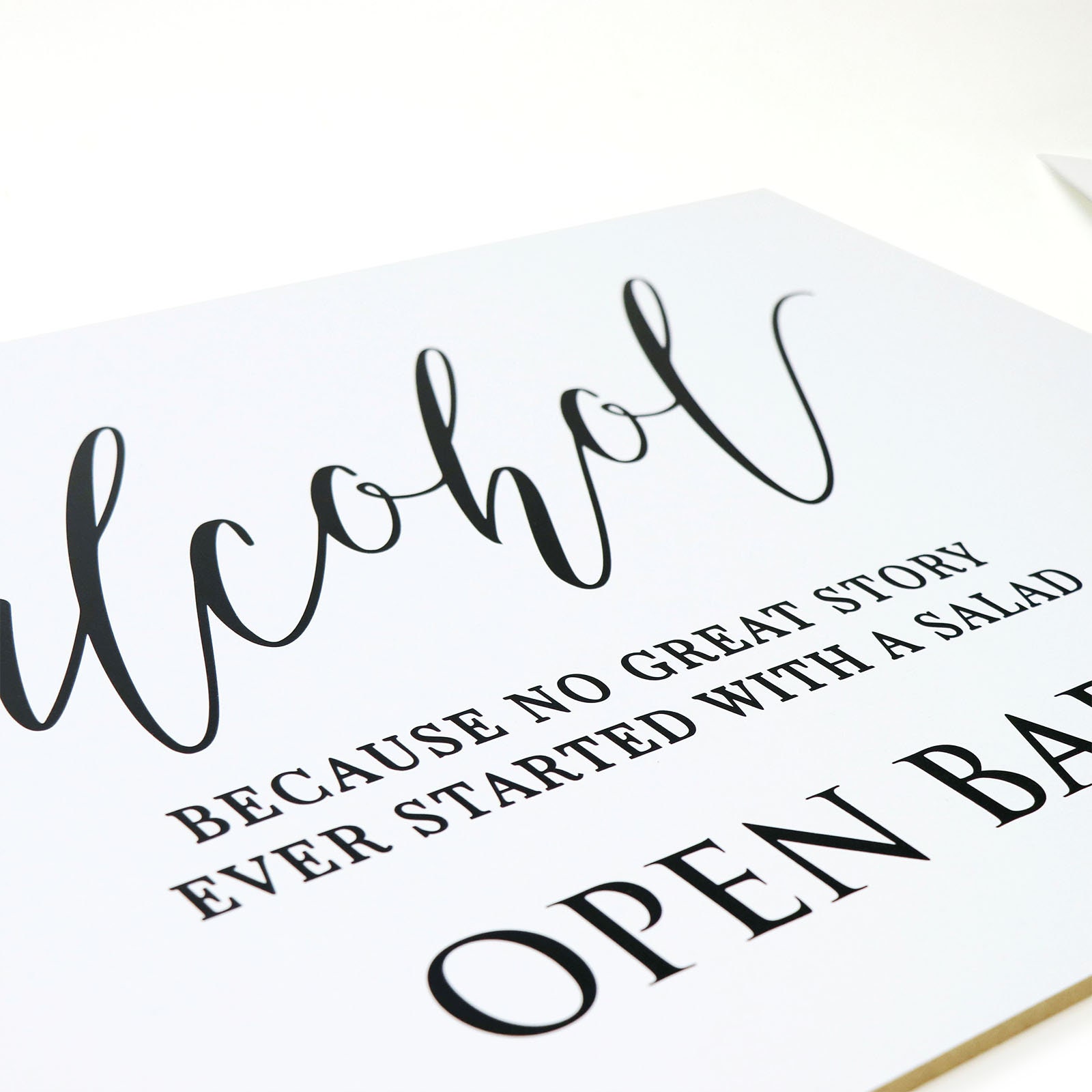 Wedding Bar Sign 6mm Thick Wooden Sign. Open Bar This Way Sign. Wedding ...