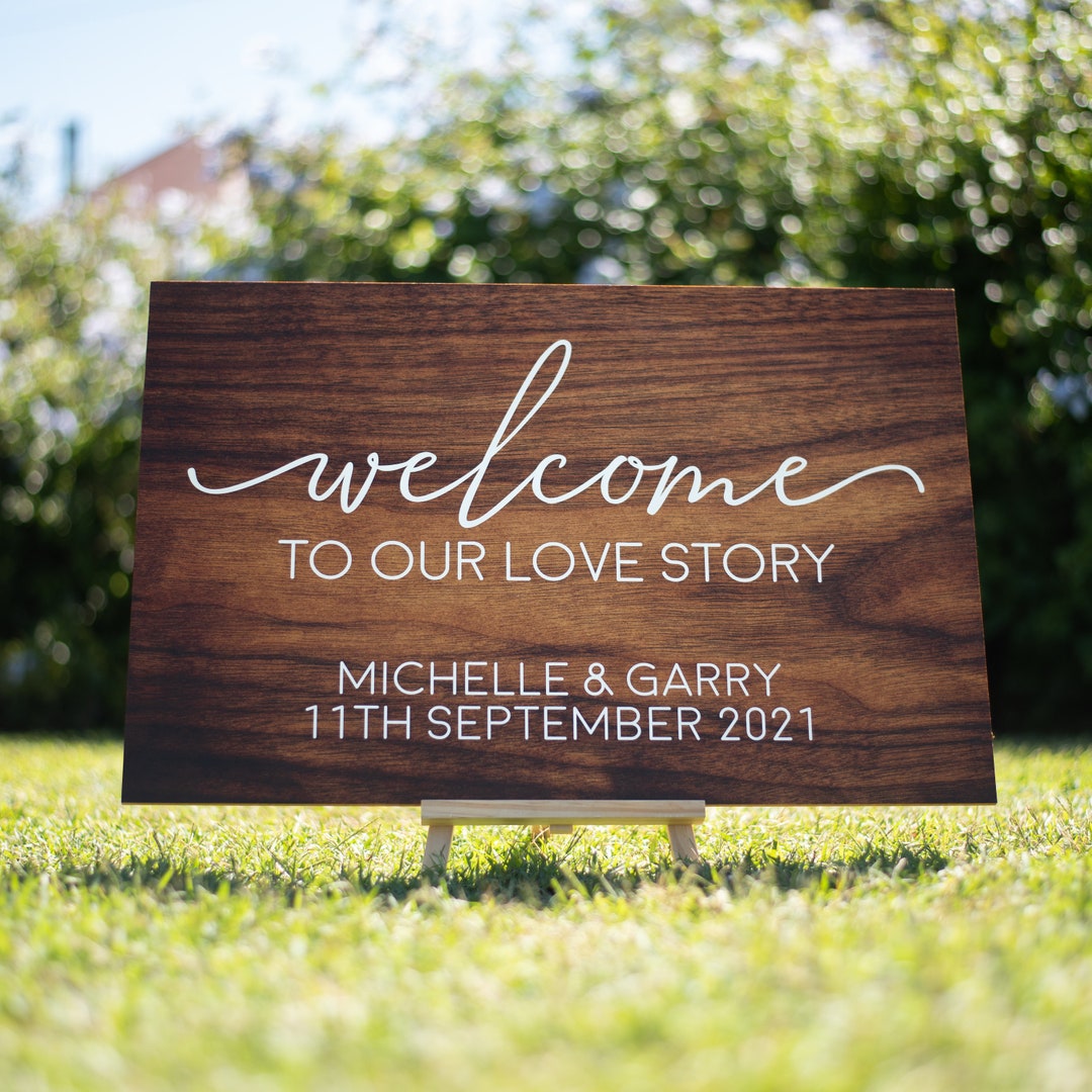 Welcome Sign - Personalised Wedding Decor 6mm Thick Sign With 3 Colour ...