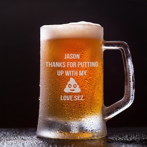 Personalised Valentines Day Beer Mug Engraved With Gift Box Option ...