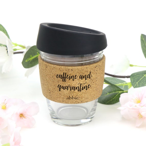 Engraved Glass Keep Cup Takeaway Mug Quarantine Personalised | Etsy