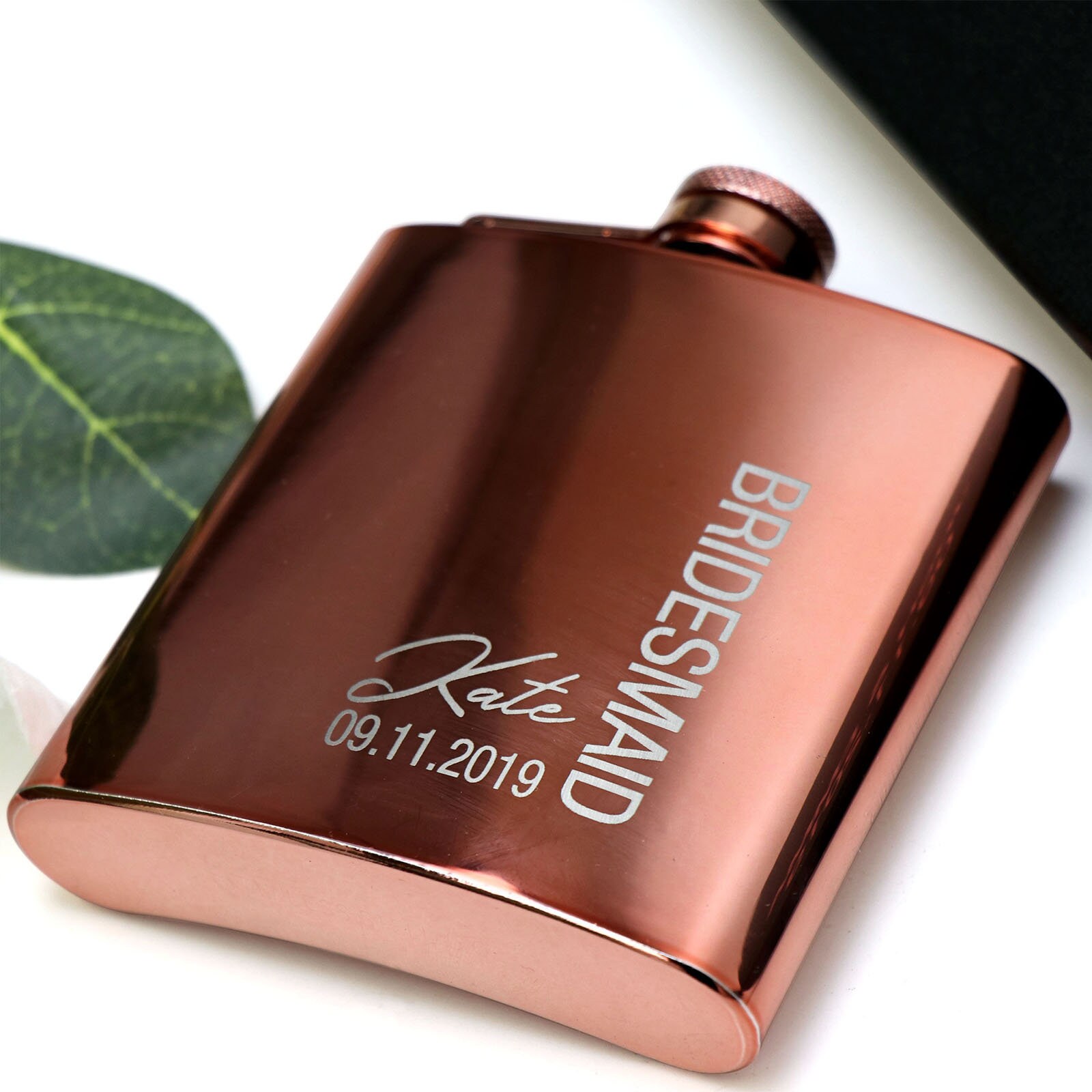 Ultimate Rose Gold Bridesmaid Flask Set With Matching Stemless - Etsy ...