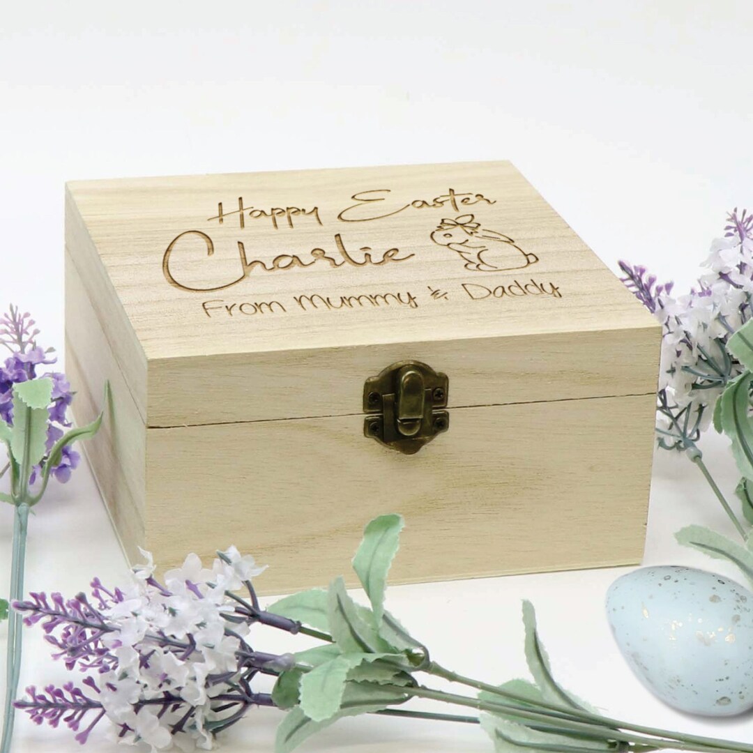 Engraved Timber My First Easter Personalised Keepsake Box Laser ...