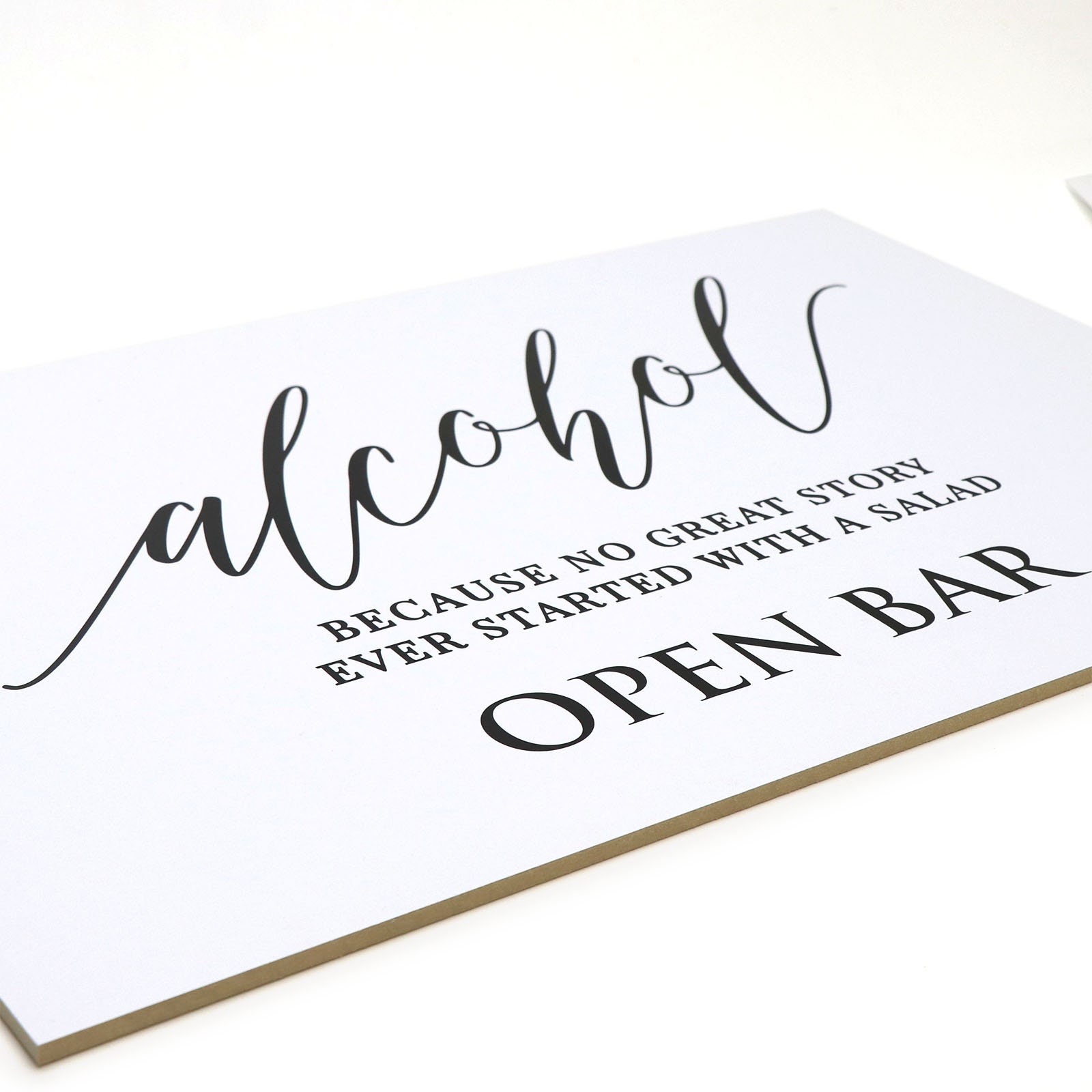 Wedding Bar Sign 6mm Thick Wooden Sign. Open Bar This Way Sign. Wedding ...