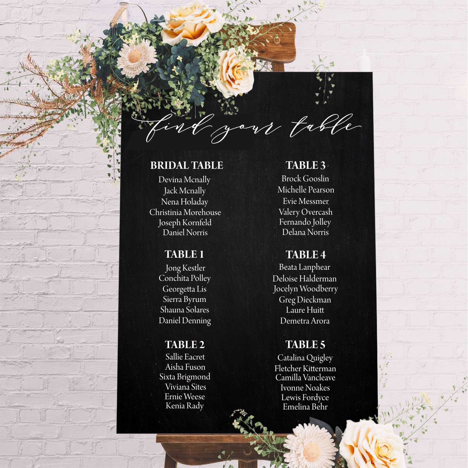 Find Your Table Seating Plan Wedding Sign - Quality 6mm Wooden MDF Sign ...