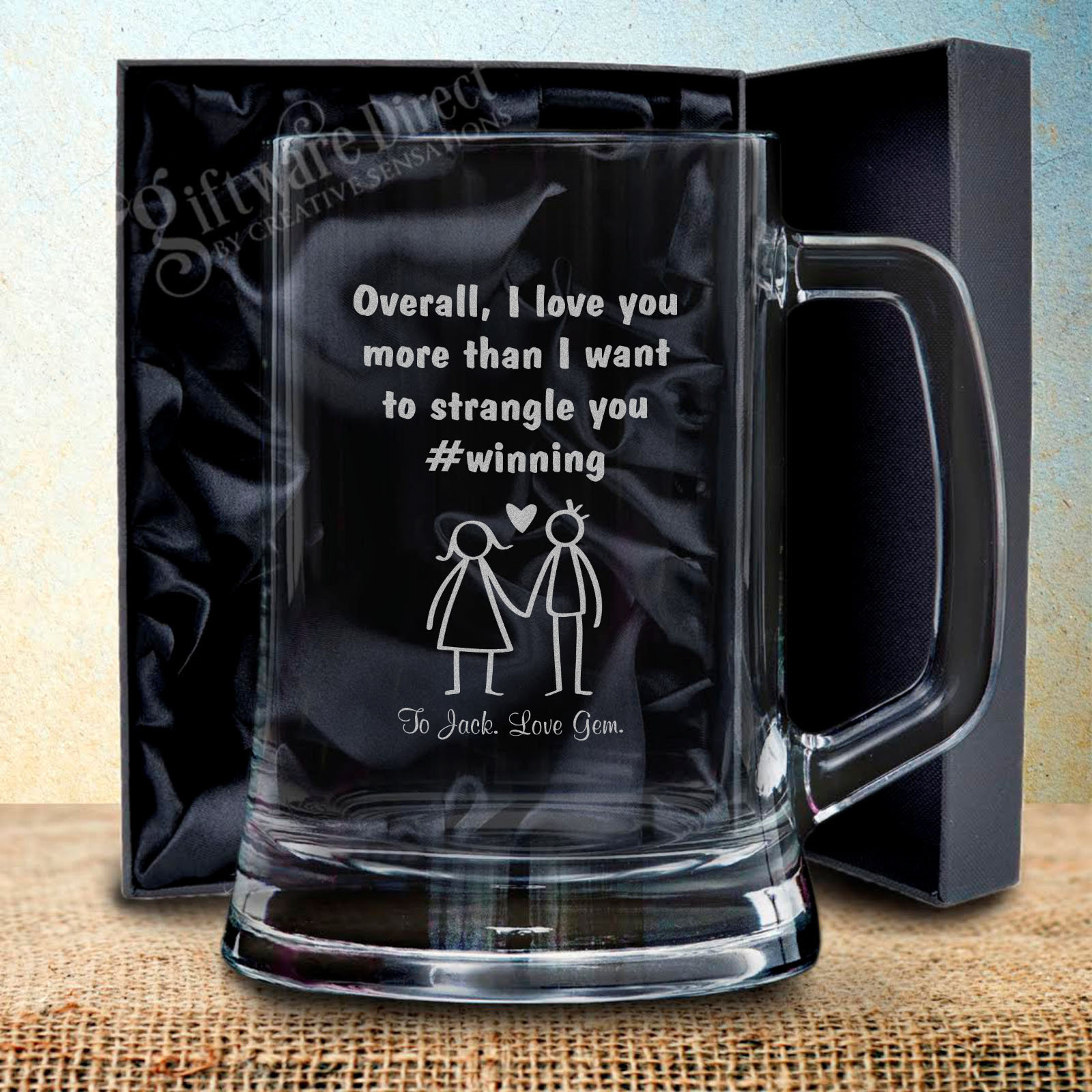 Personalised Valentines Day Beer Mug Engraved With Gift Box | Etsy ...