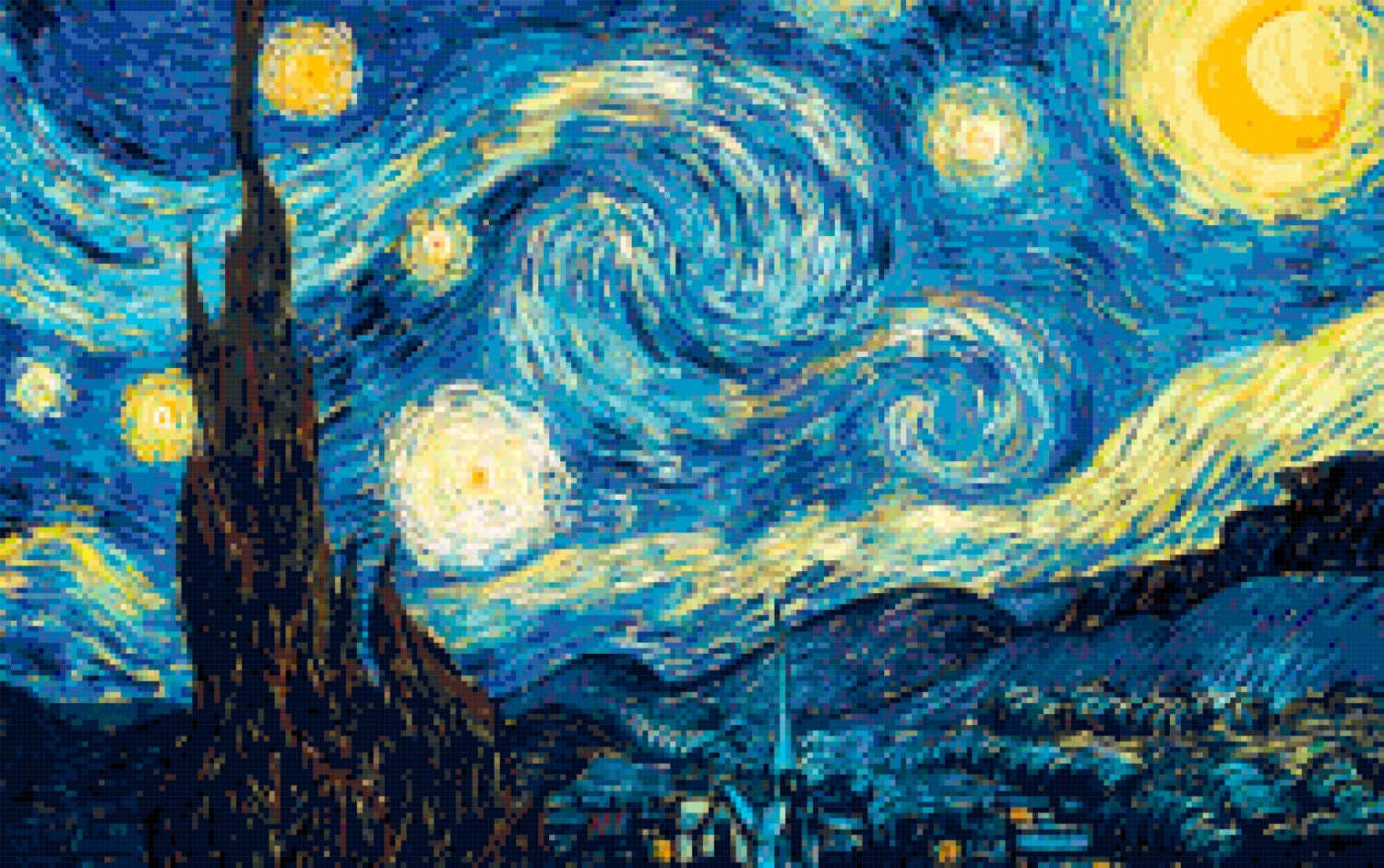 Vincent Van Gogh's "starry Night" Pattern in Counted Cross Stitch ...