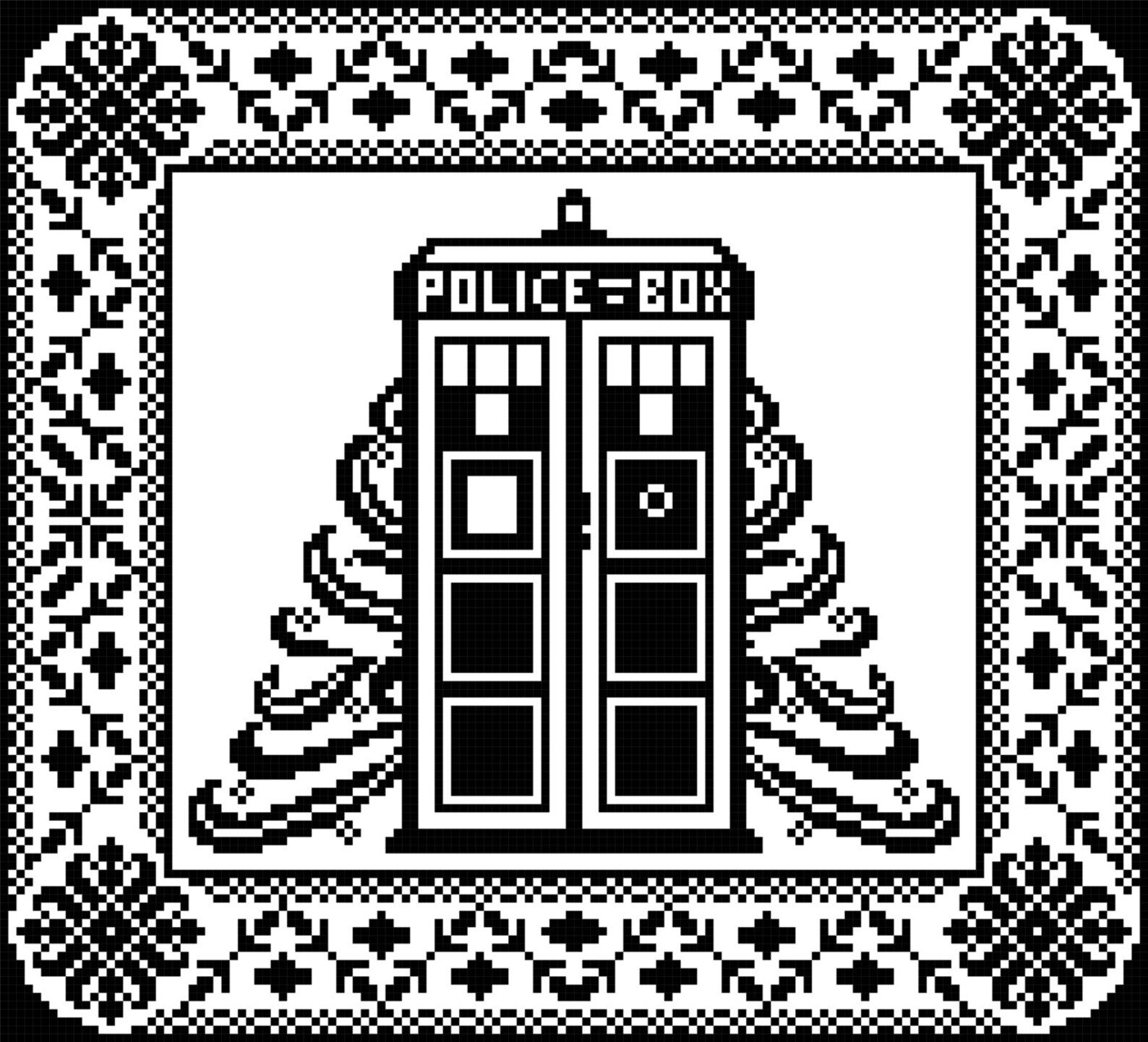 Tardis Table Topper: Time and Space in Filet Crochet - Etsy