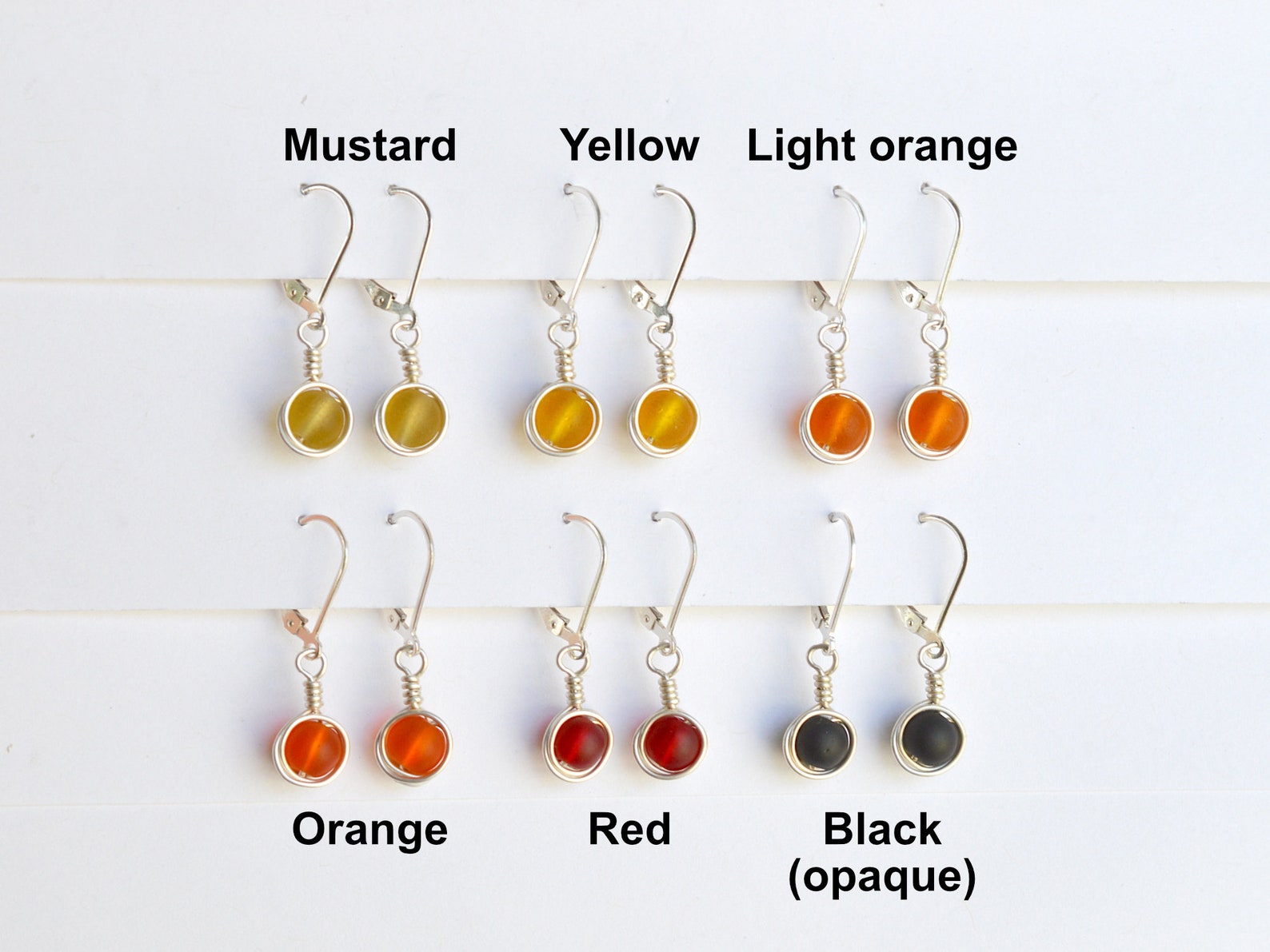 Small Dangle Earrings: Sea Glass Jewelry, Tiny Lever Back Earrings ...