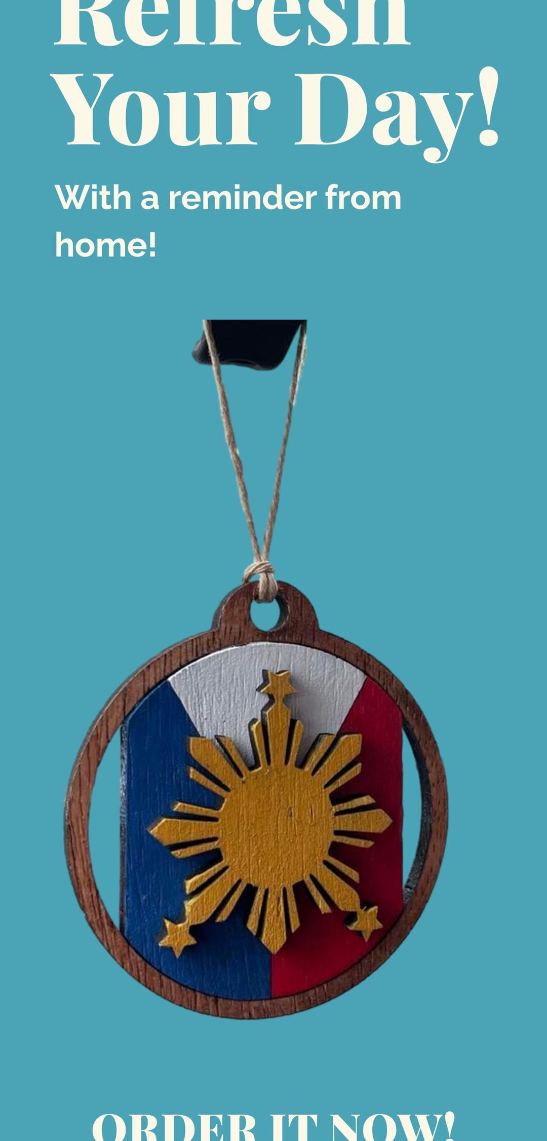 Personal Pinoy Spirit Car Ornament Filipino Flag Rearview Mirror Decor ...