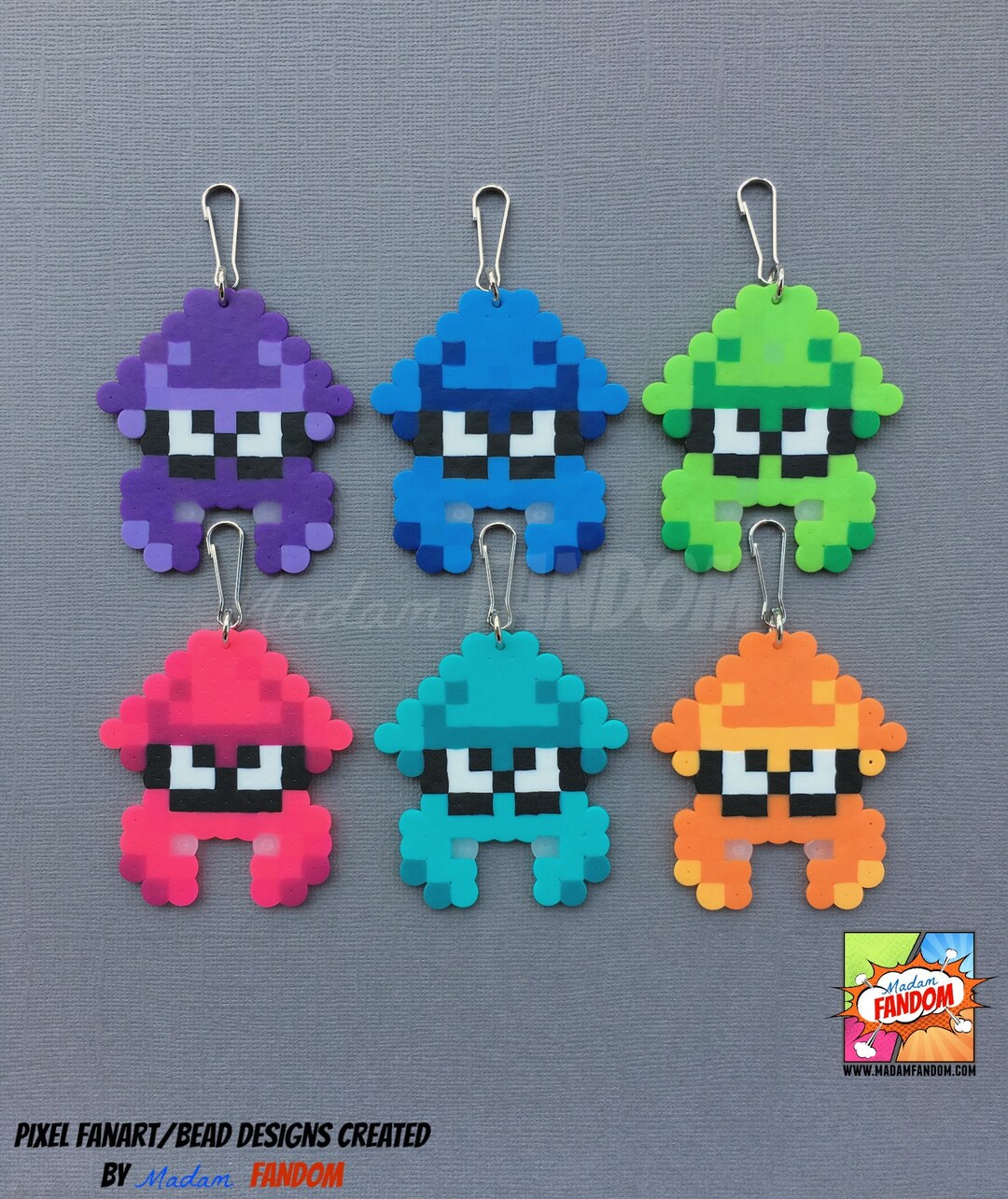 Splatoon Party Favors Zipper Pulls, Keychains - HANDMADE Splatoon Party ...