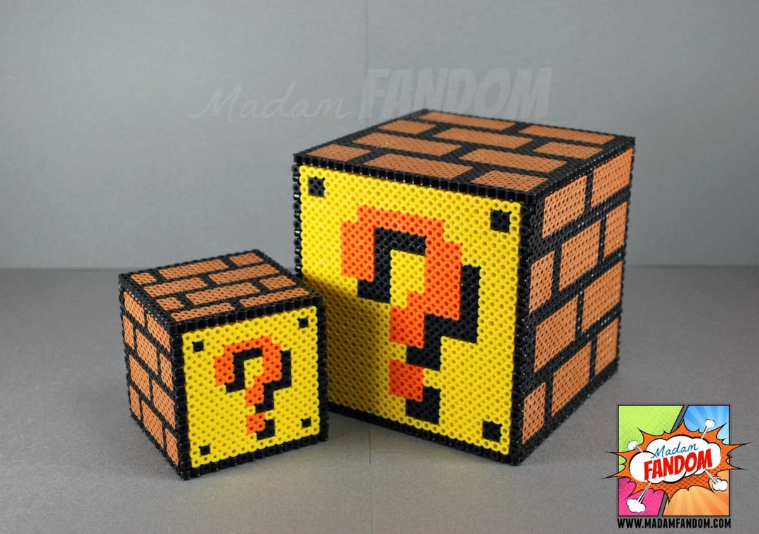 Super Mario Question Box HANDMADE Gift Game Room Decor Geeky Wedding ...