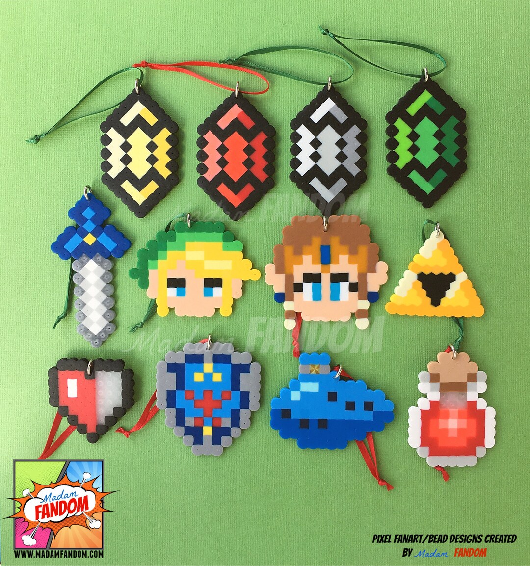 Legend of Zelda Christmas Ornaments - Set of 12 HANDMADE Gamer Gift - Etsy