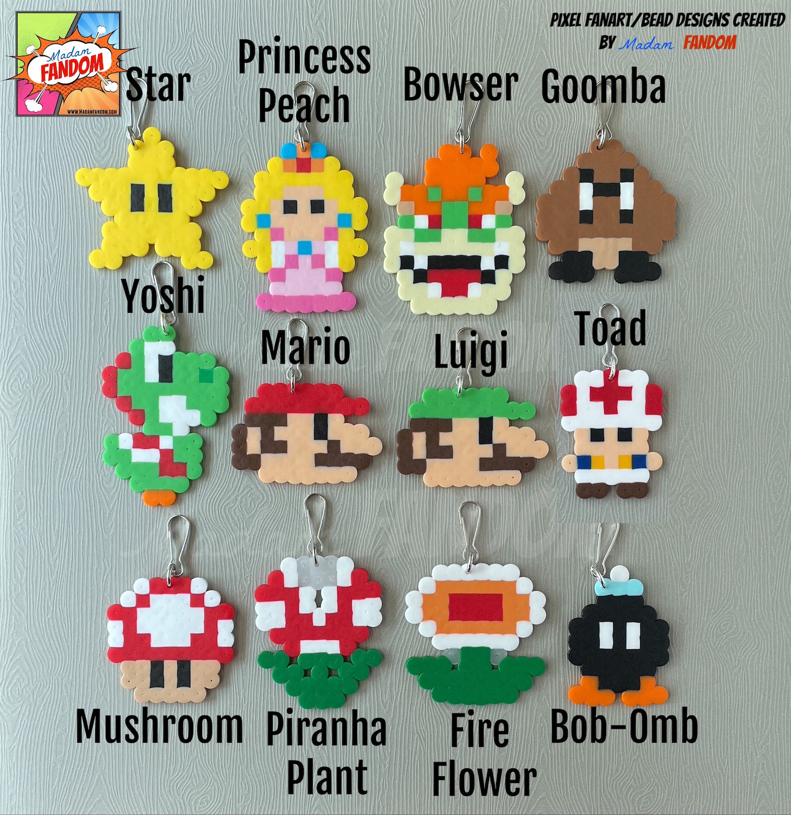 Super Mario Party Favors Zipper Pulls Keychains Charms - Etsy