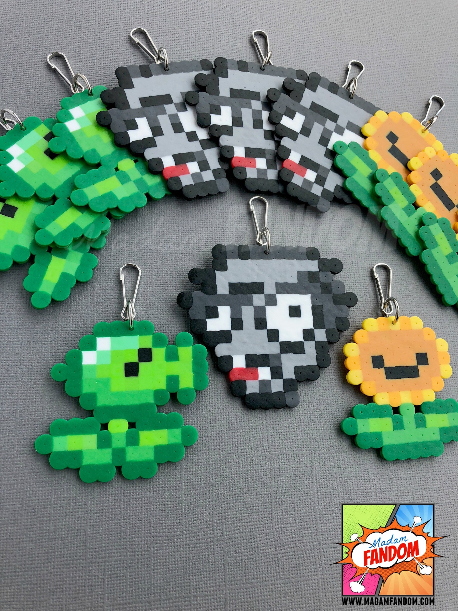 Plants Vs Zombies Party Favors Zipper Pulls Keychains Clips | Etsy