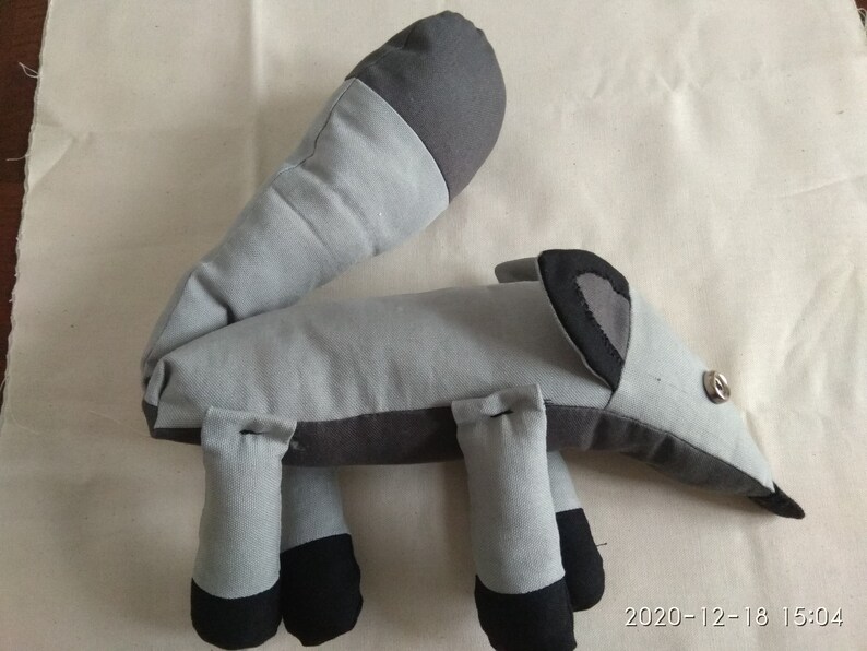 Light Grey Fox Soft Filled Plush Toy Handmade - Etsy