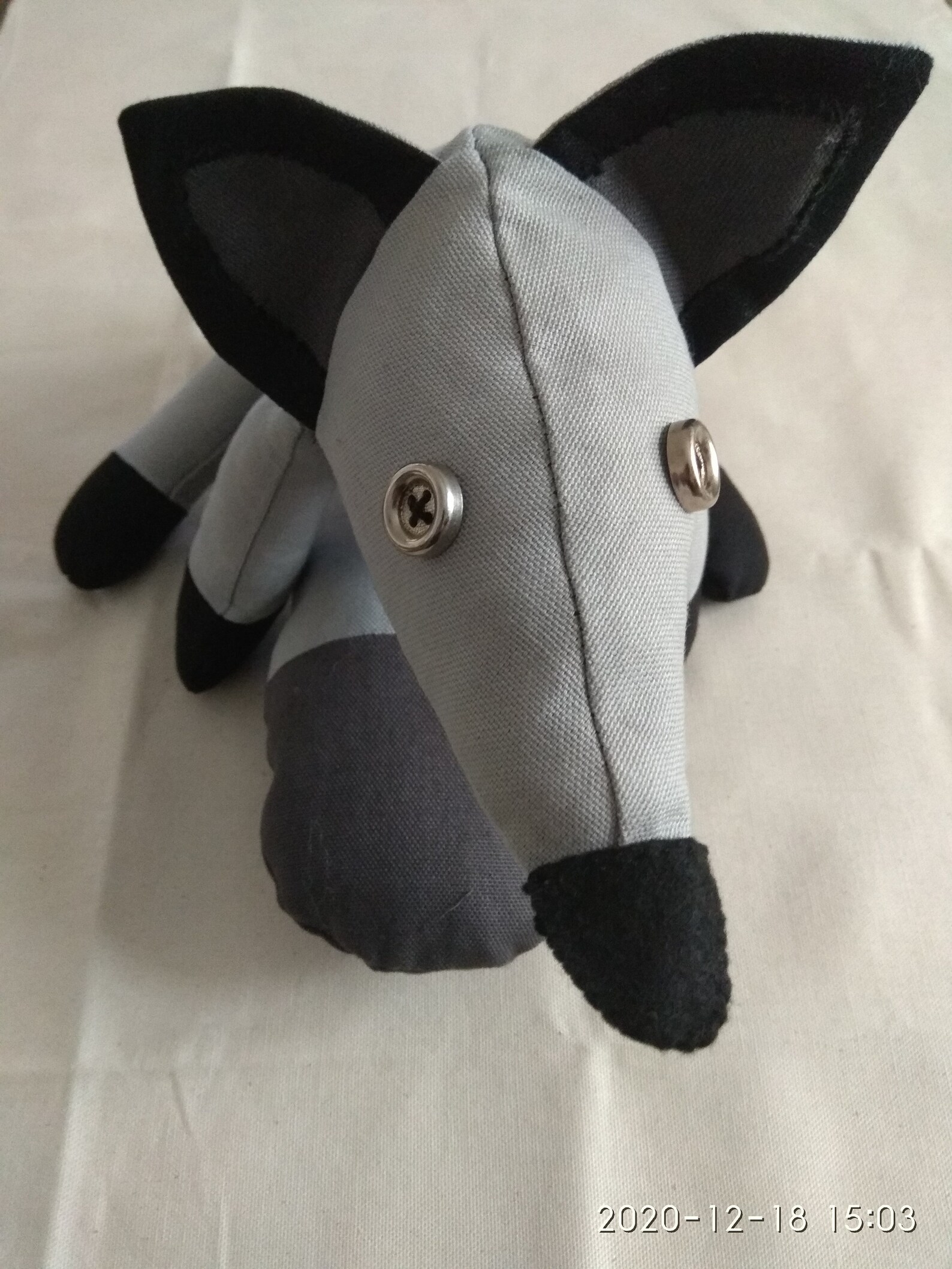 Light Grey Fox Soft Filled Plush Toy Handmade - Etsy