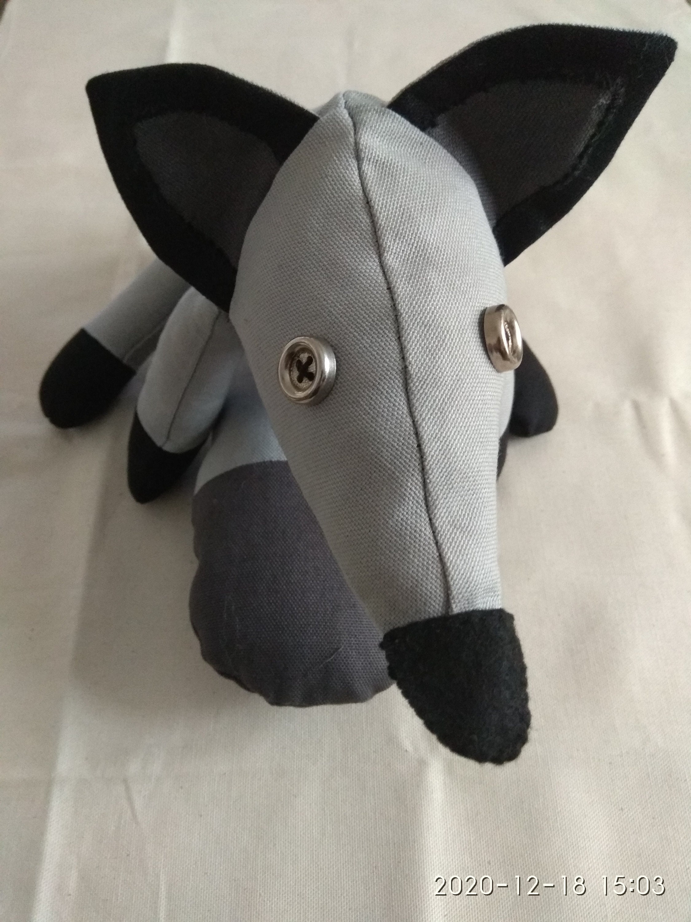 Light Grey Fox Soft Filled Plush Toy Handmade - Etsy