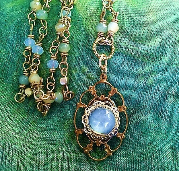 Unique Reversible Vintage Pointer Dog Intaglio Charm Necklace - Two ...