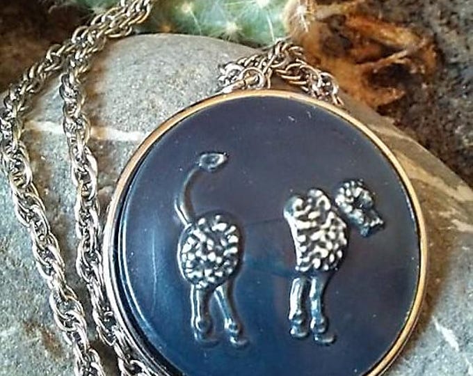 Vintage Black Poodle Button Pendant Necklace - Upcycled/repurposed ...
