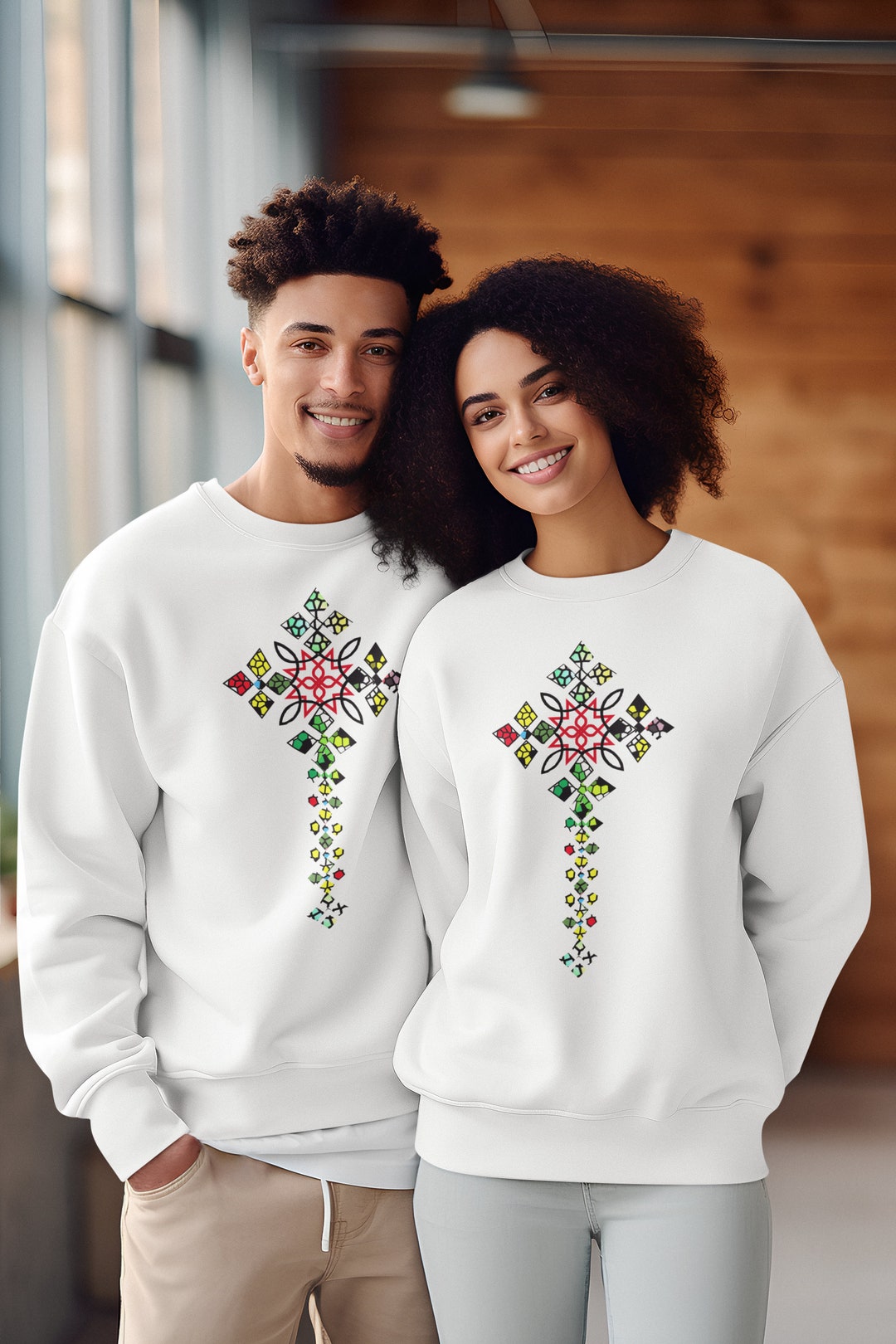Ethiopian Traditional Cross Sweatshirt - Etsy