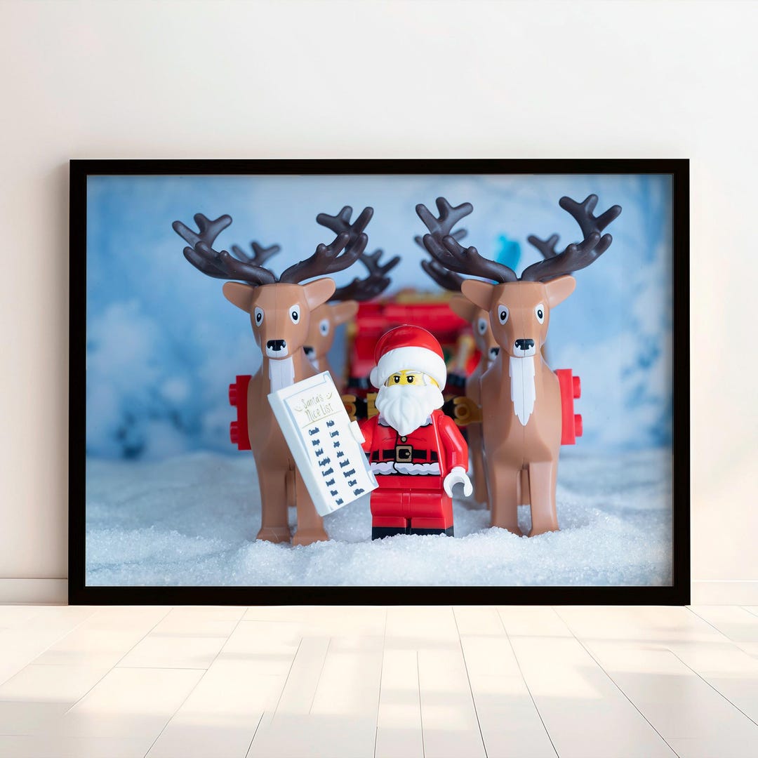 Santa and Reindeer Digital Art, Instant Download, Festive Christmas ...