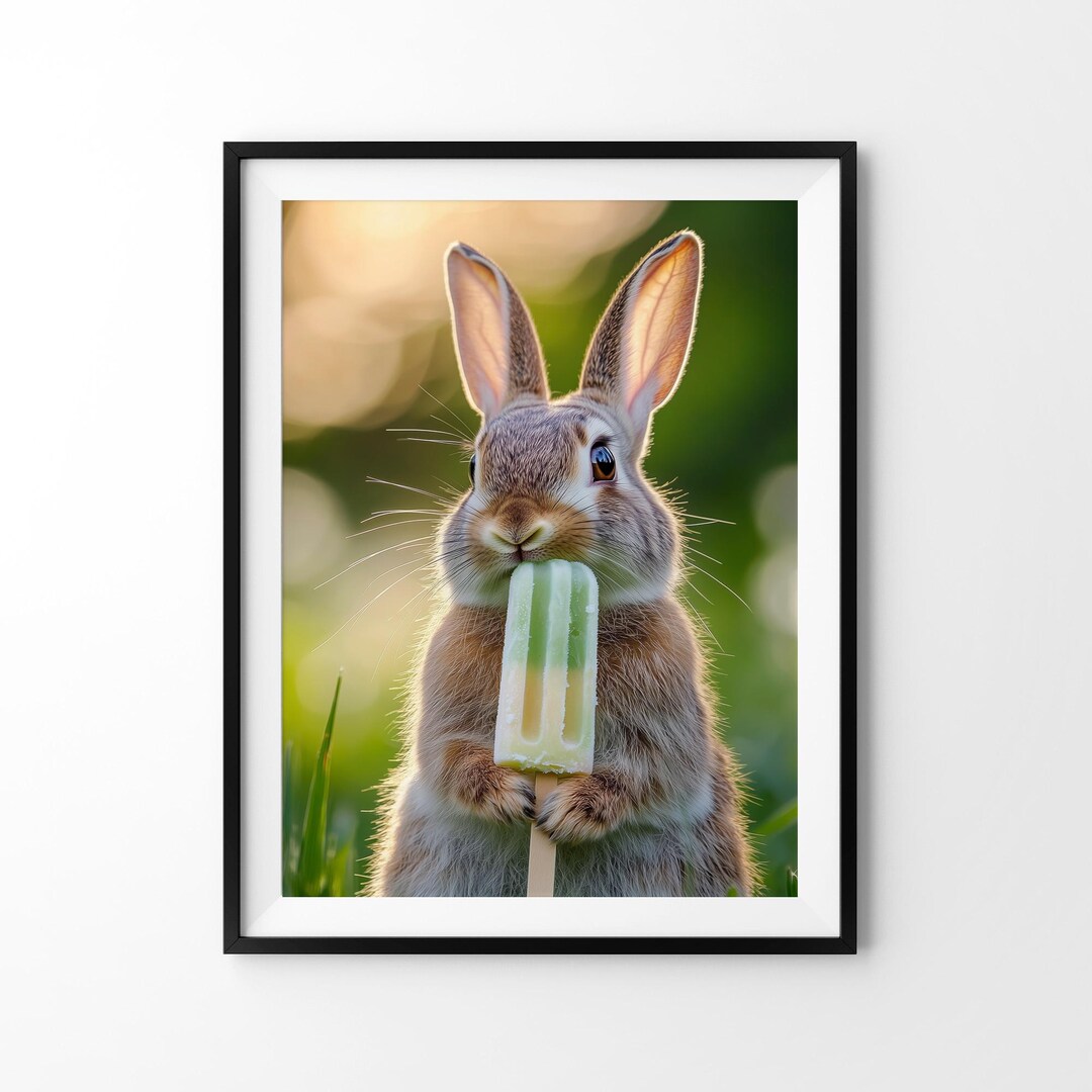 Bunny Popsicle Delight - Whimsical Rabbit Instant Digital Download for ...