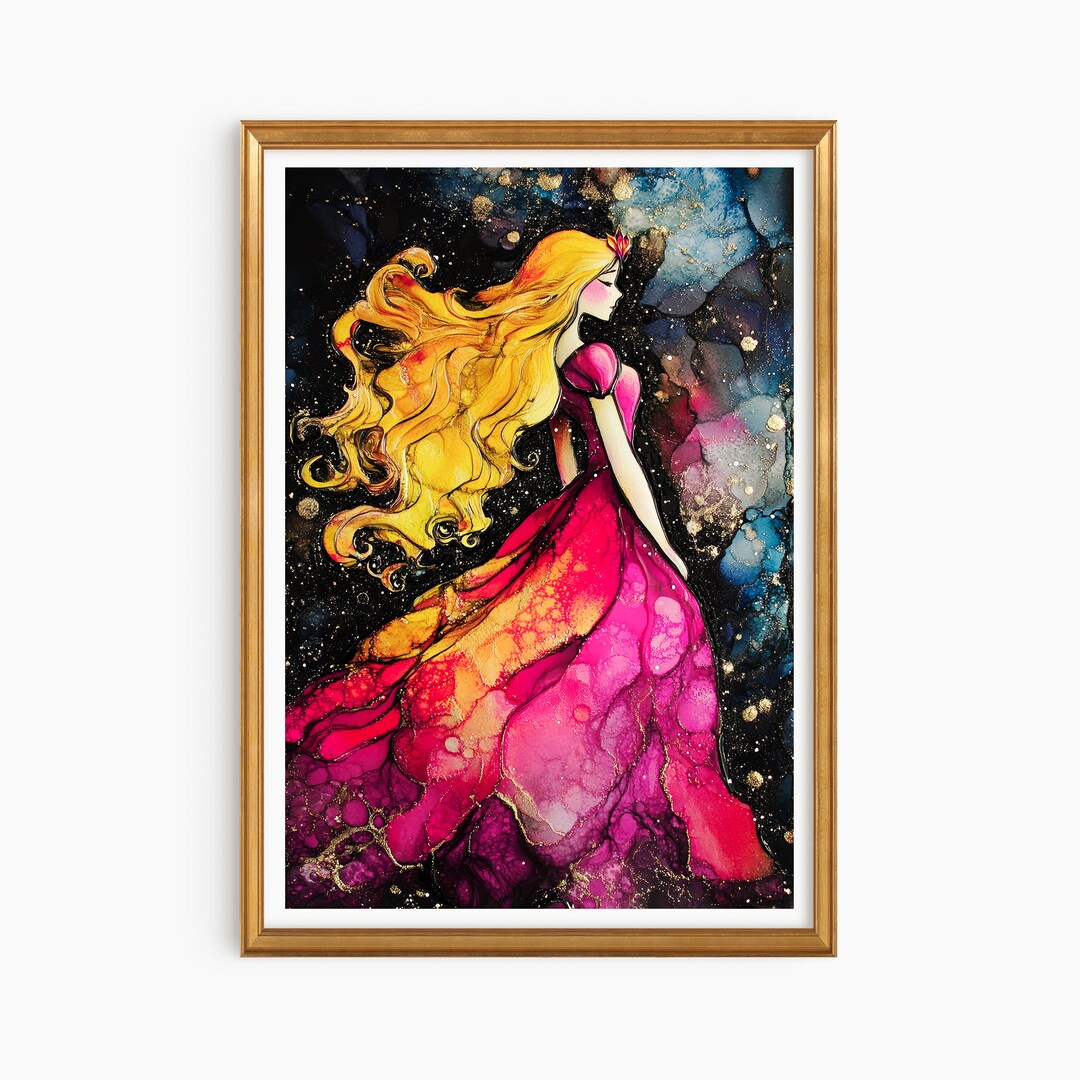Sleeping Beauty Princess Digital Art Print File - Cartoon Art ...