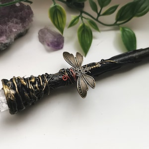 Crystal Wand, Quartz Crystal Wooden Wand, Celestial, Alter Wand ...