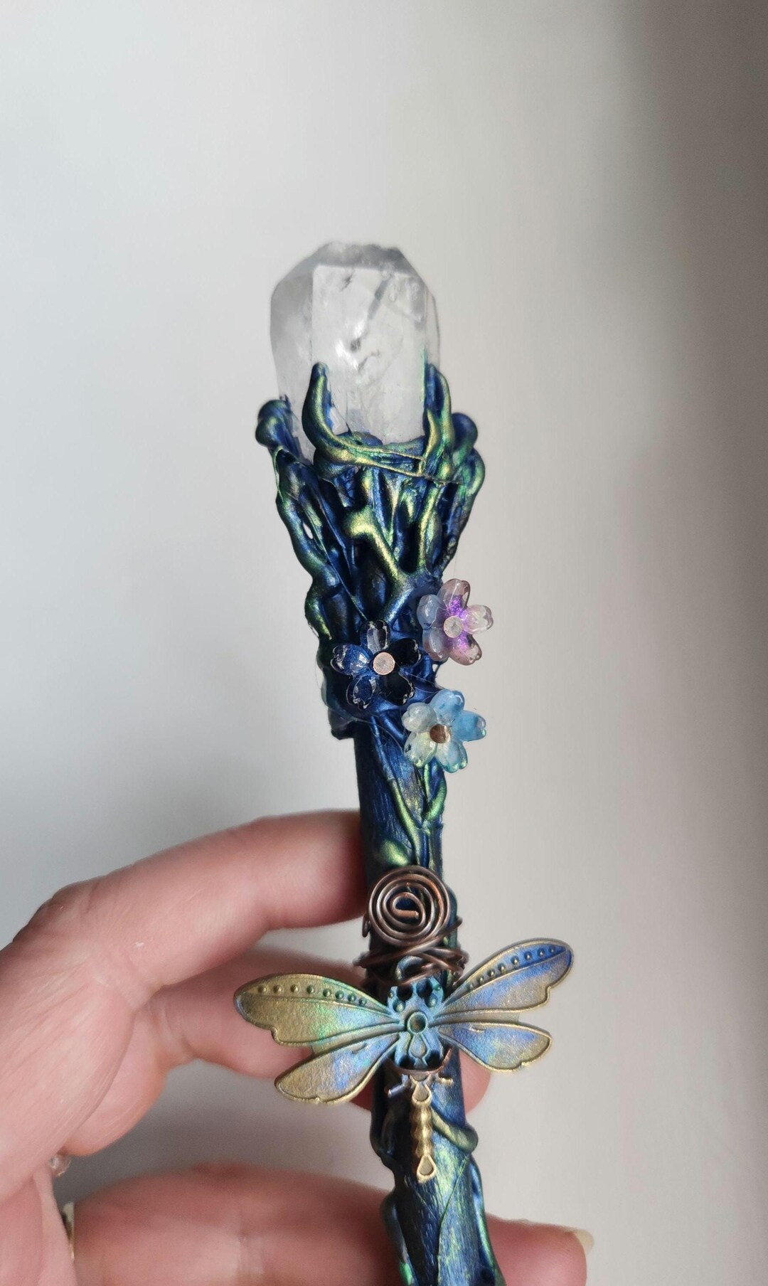Crystal Wand Quartz Handcrafted Fairy Fae Wand, Birthday, Christmas ...
