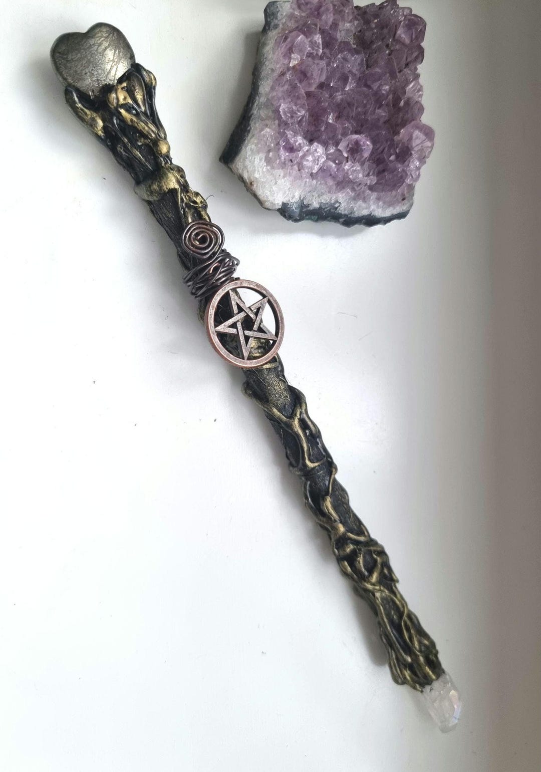 Pyrite Gold Crystal Wand, Witchy Tools for Witches on the Go, Fairy ...