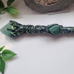 Crystal Wand Green Fae Witchcraft Alter Tools and Accessories, Witch ...