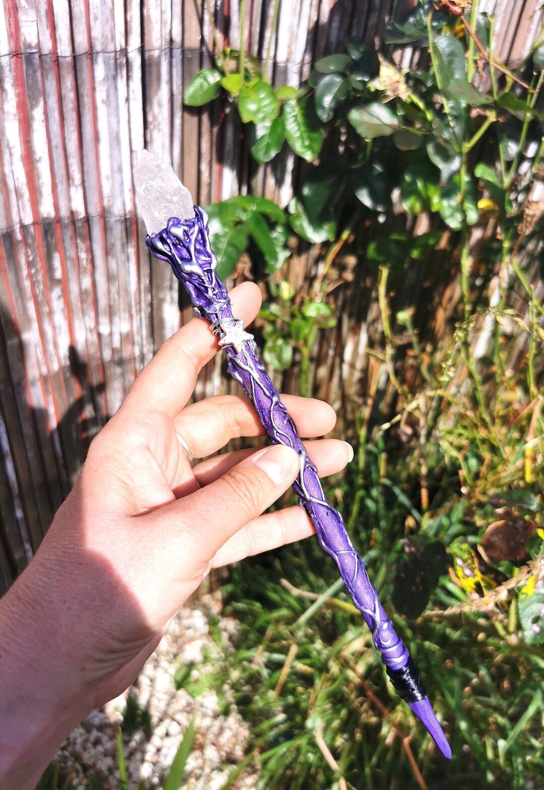 Crystal Wand Quartz Wooden Wand Witchy Tools - Etsy
