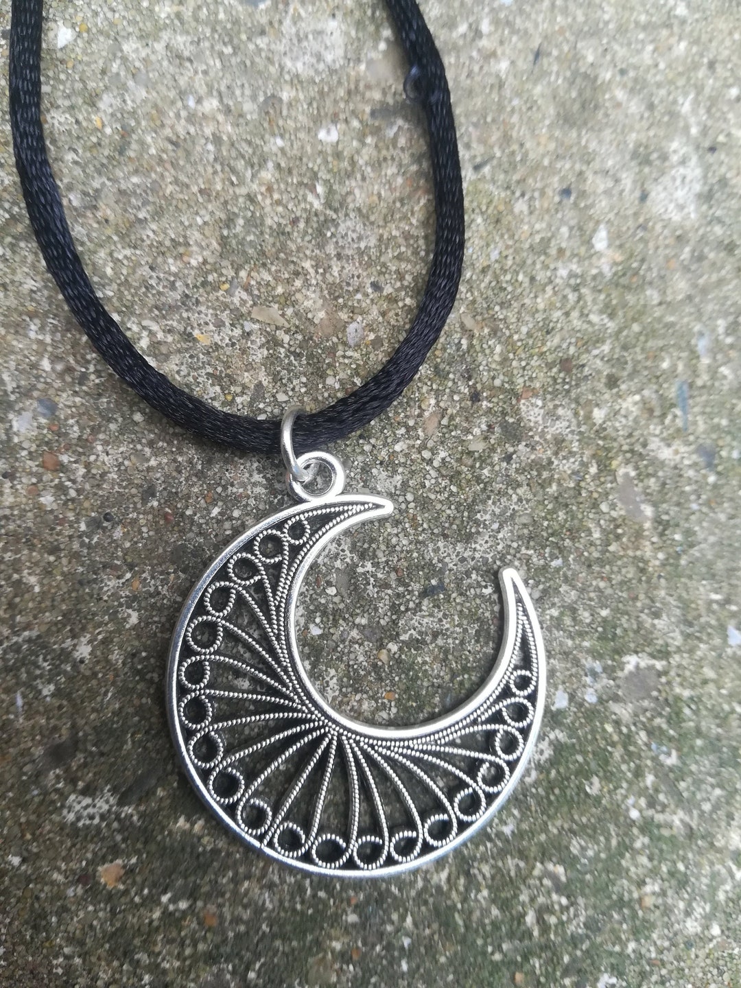 Silver Moon Crescent Pendant , Birthday Gift for Her, Gift for Him. - Etsy