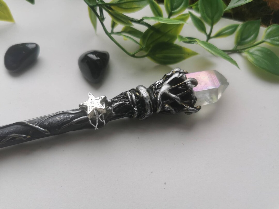 Angel Aura Clear Quartz, Altar Wand and Tools, Witch Gifts, Wiccan ...