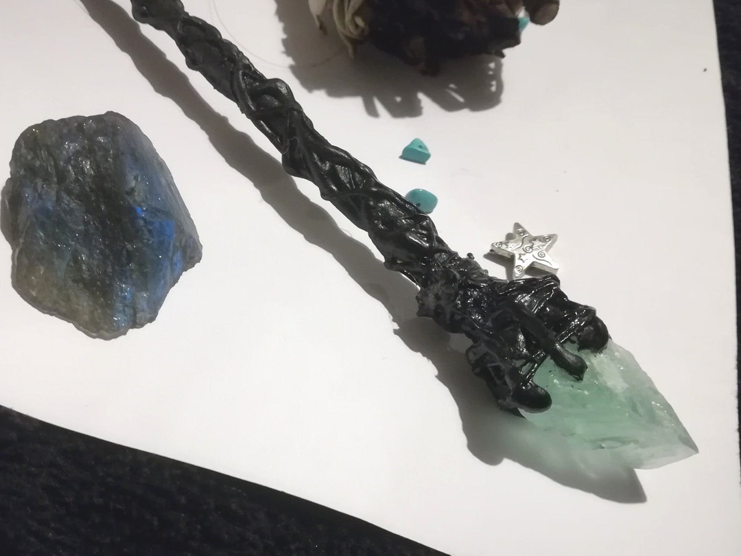 Green Fae Crystal Wand, Alter Tools and Accessories, Manifestation Tool ...