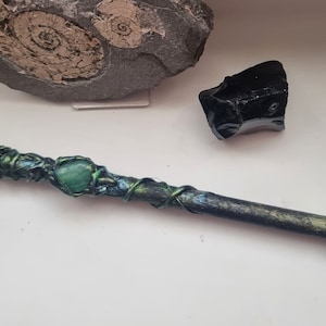Crystal Wand Green Fae Witchcraft Alter Tools and Accessories, Witch ...