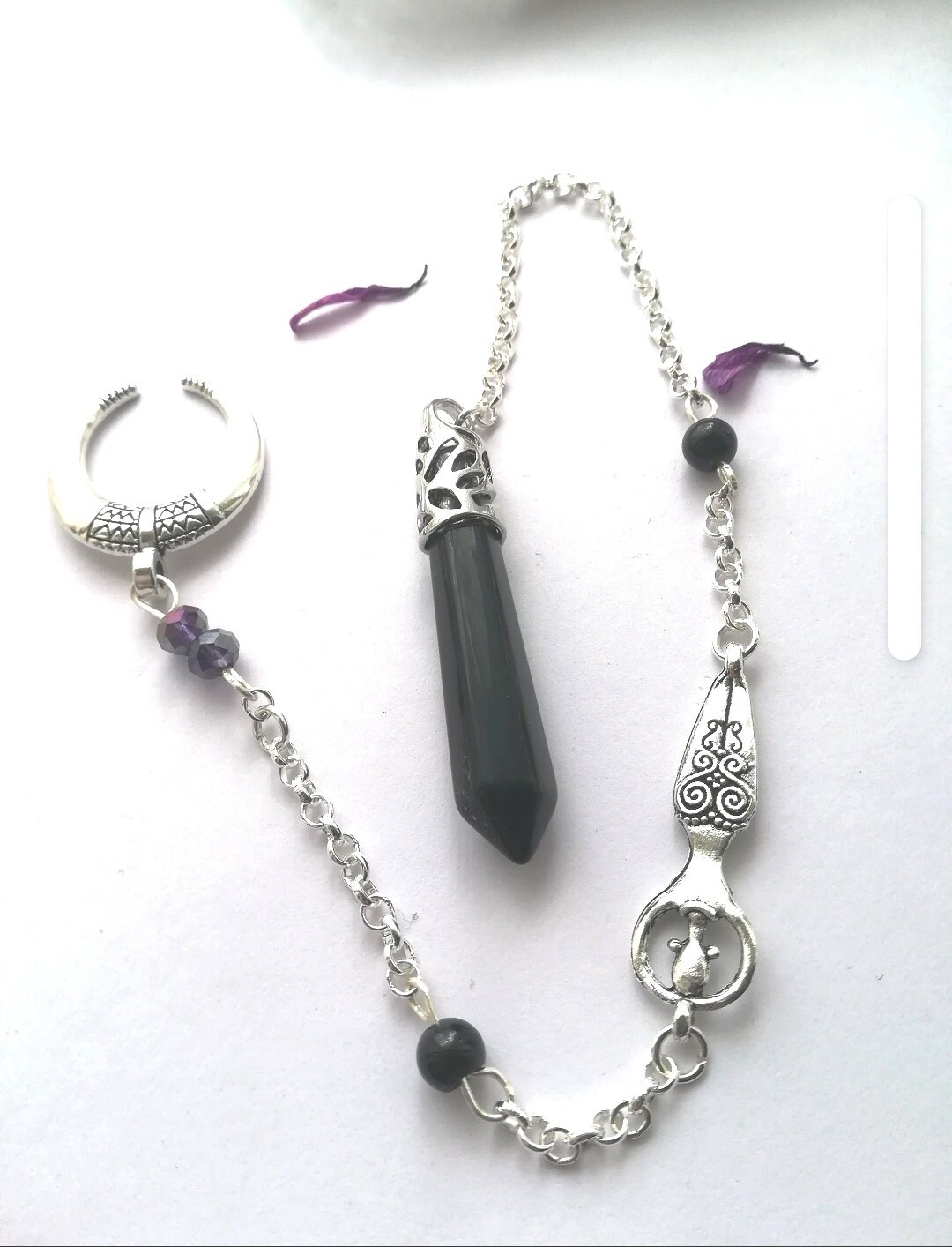 Obsidian Crystal Pendulum Dowsing Tool Meditation Birthday Gifts for ...