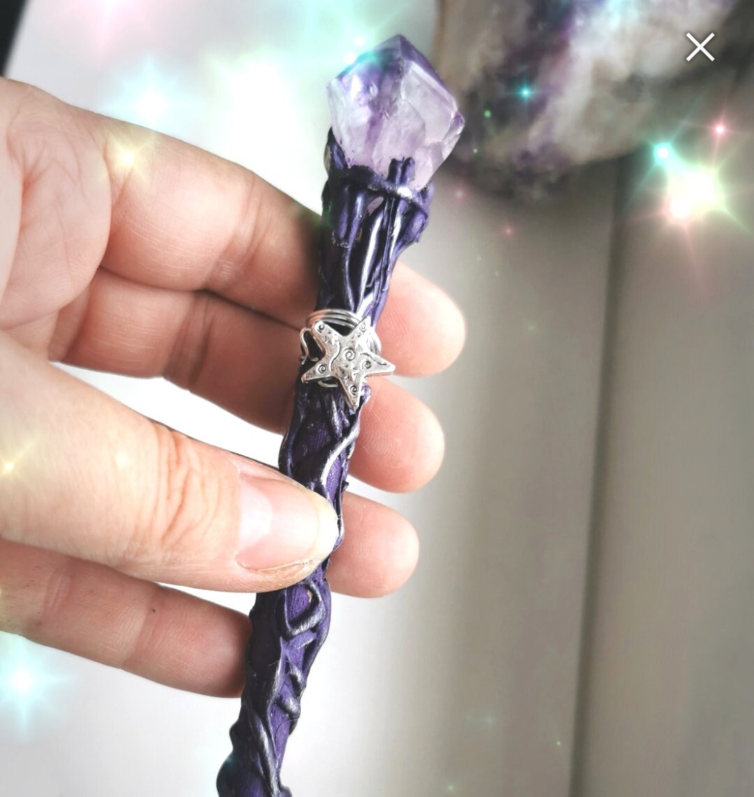 Amethyst Wand, Witchy Tools for Witches on the Go, Fairy Wand ,mini ...