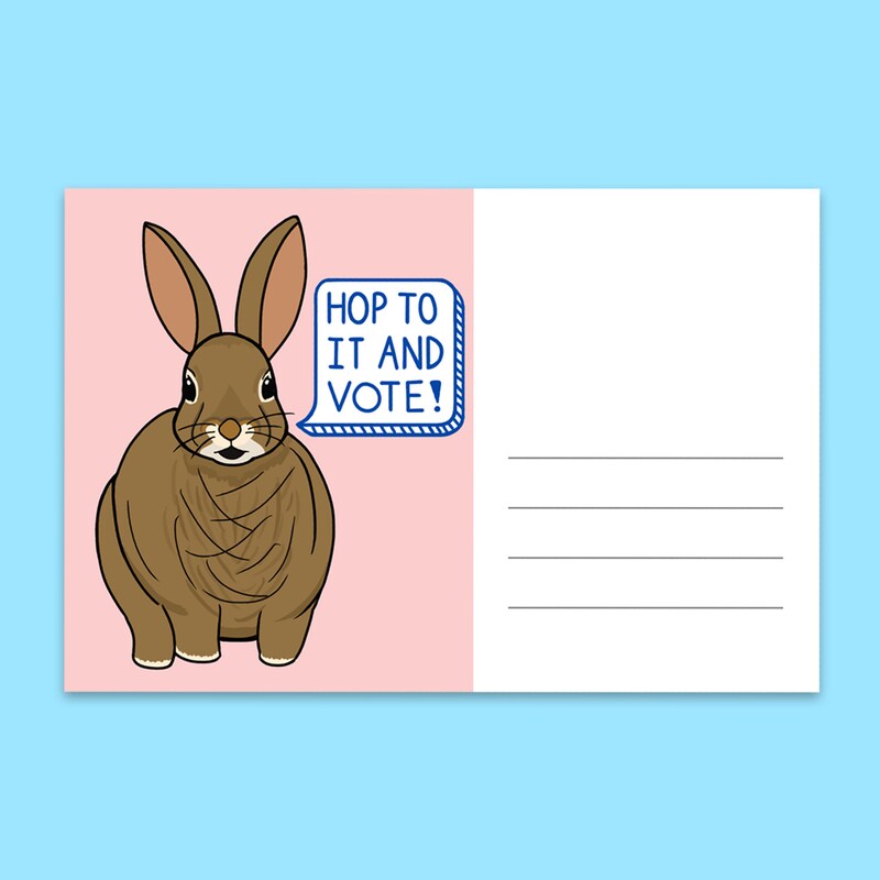 Rabbit Postcard - Etsy