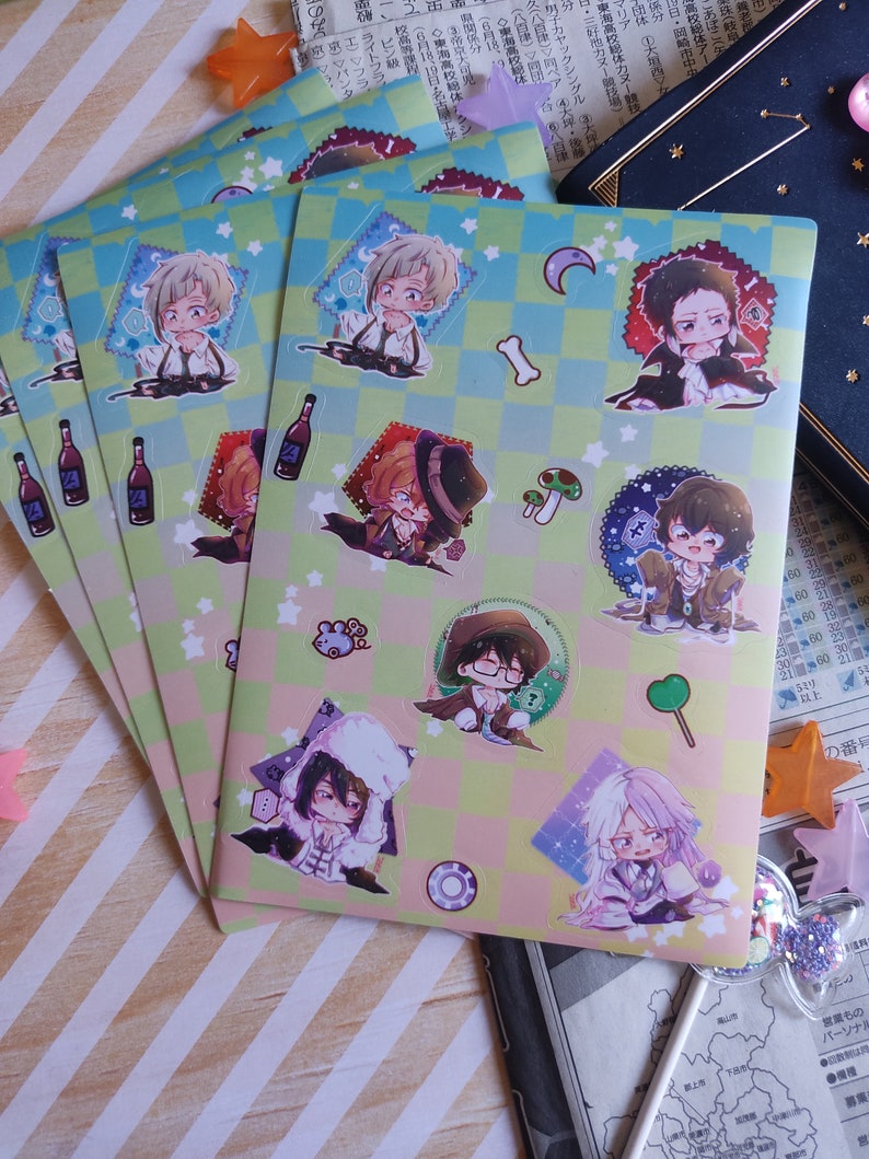 Bungou Stray Dogs Sticker Sheet: BSD Ultra Chibi A6 Vinyl Stickers - Etsy