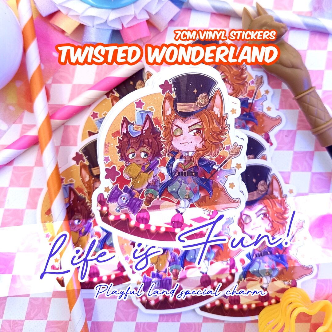 Stickers -twisted Wonderland -life is Fun!-playful Land- 7cm Matte ...