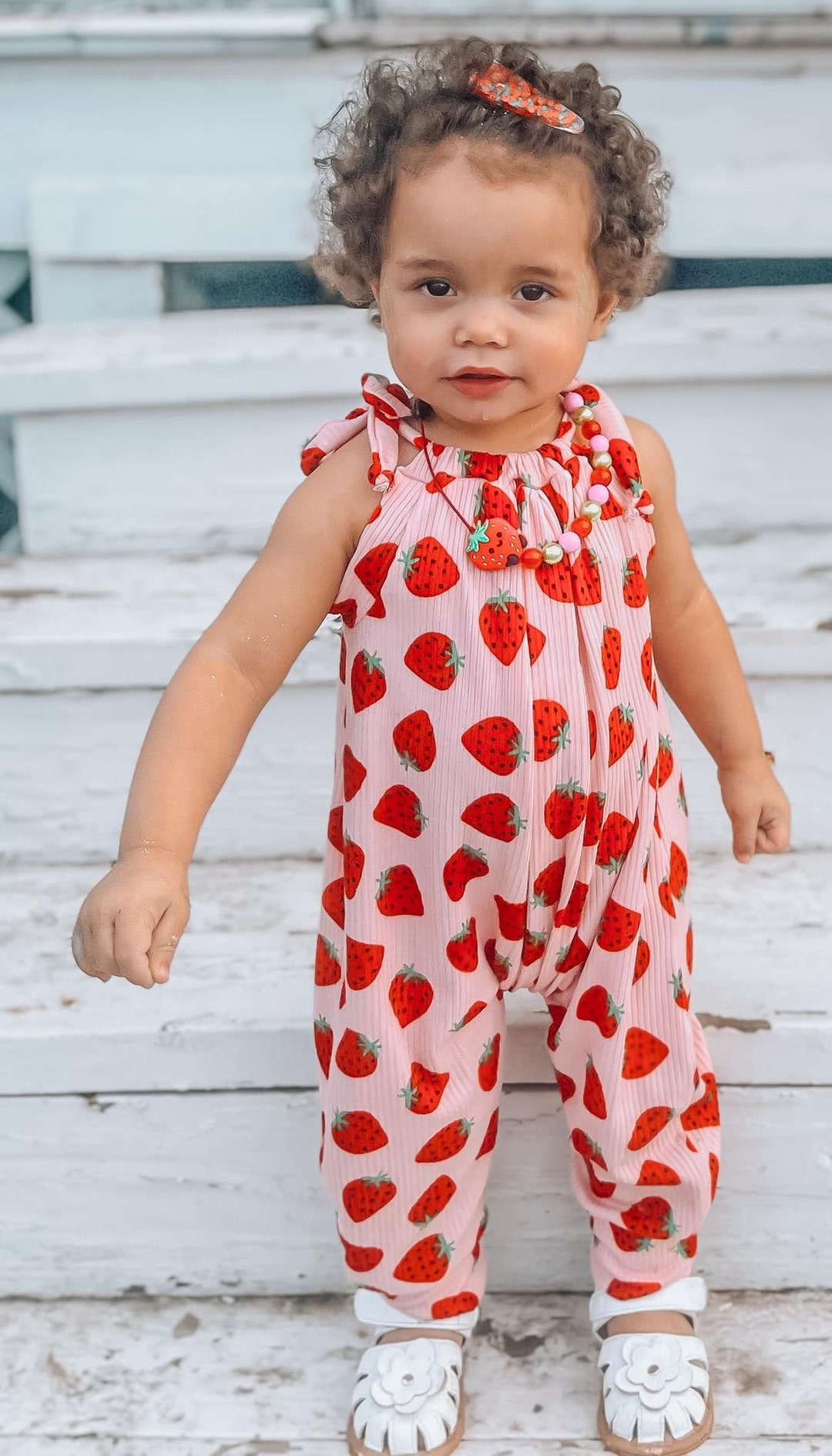 Baby Girl, Strawberry Jumpsuit Romper, Ready to Ship, Spring Outfit ...