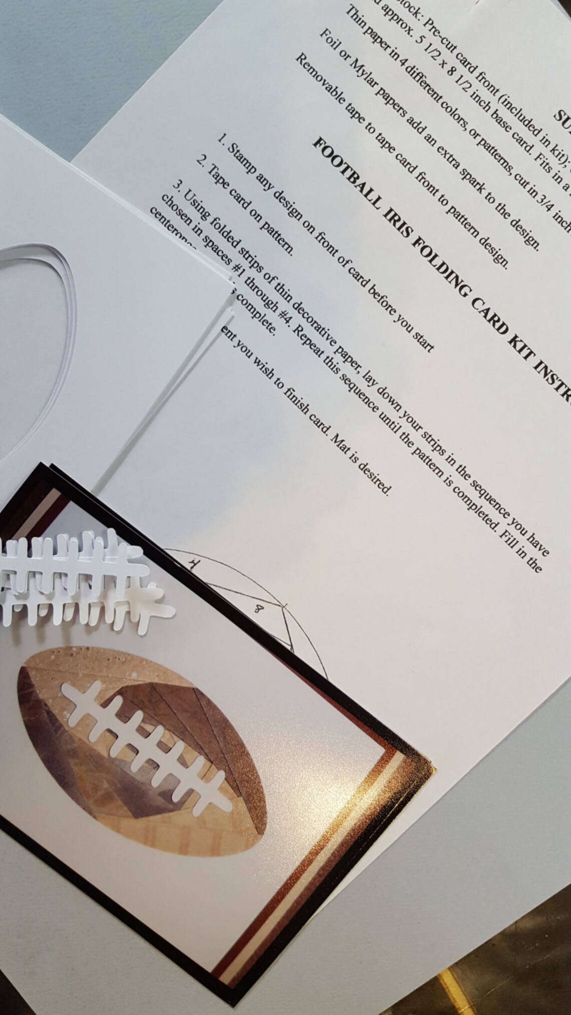Football Iris Folding Kit - Pattern 6 Card Fronts / Refill Card Fronts ...