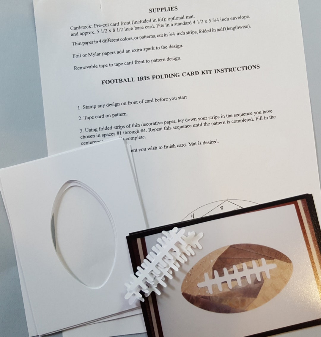 Football Iris Folding Card Kit – 6 Card Fronts - Etsy