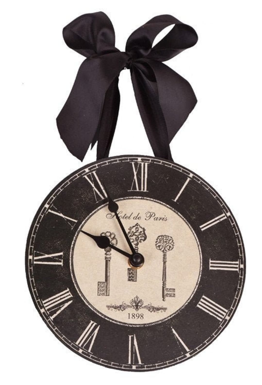 Hanging Key Clock With Ribbon - Etsy