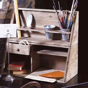 Reclaimed Wood Portable Folding Desk Caddy - Etsy