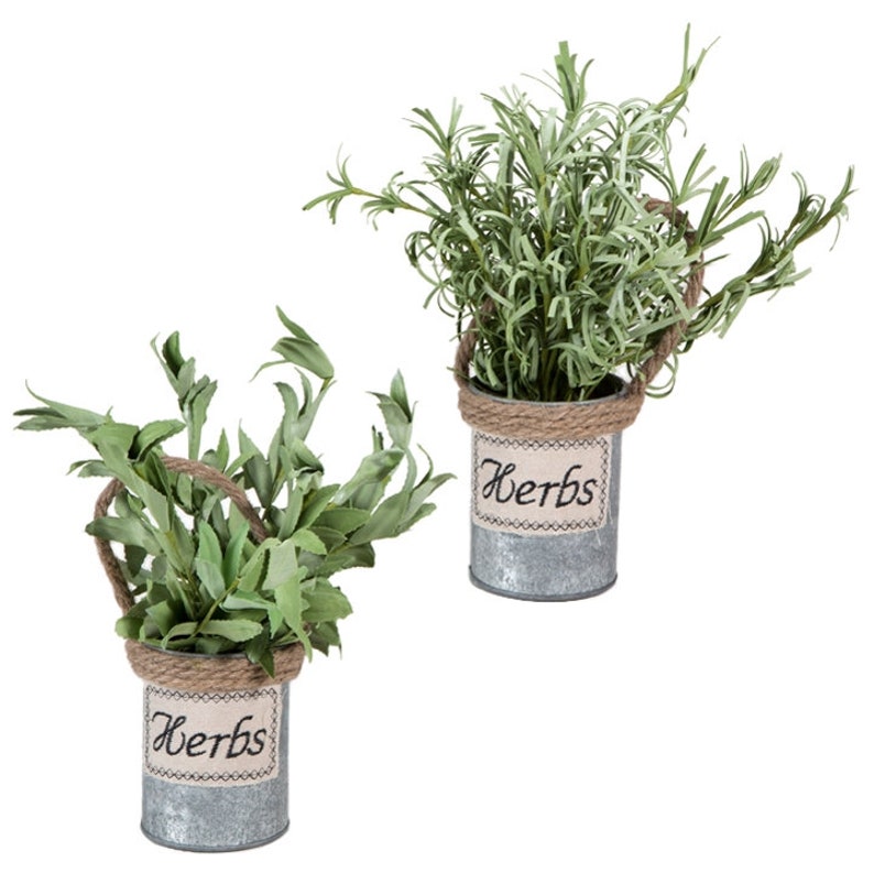 11" Herb Bucket Farmhouse Decor, Florals - Etsy